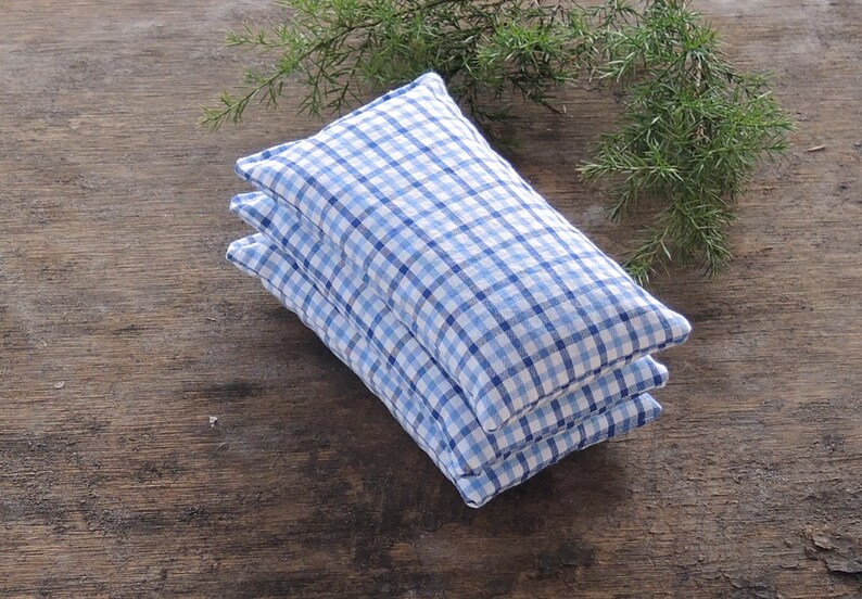Blue Plaid Lavender or Balsam Sachets Set of 3 Organic | Etsy