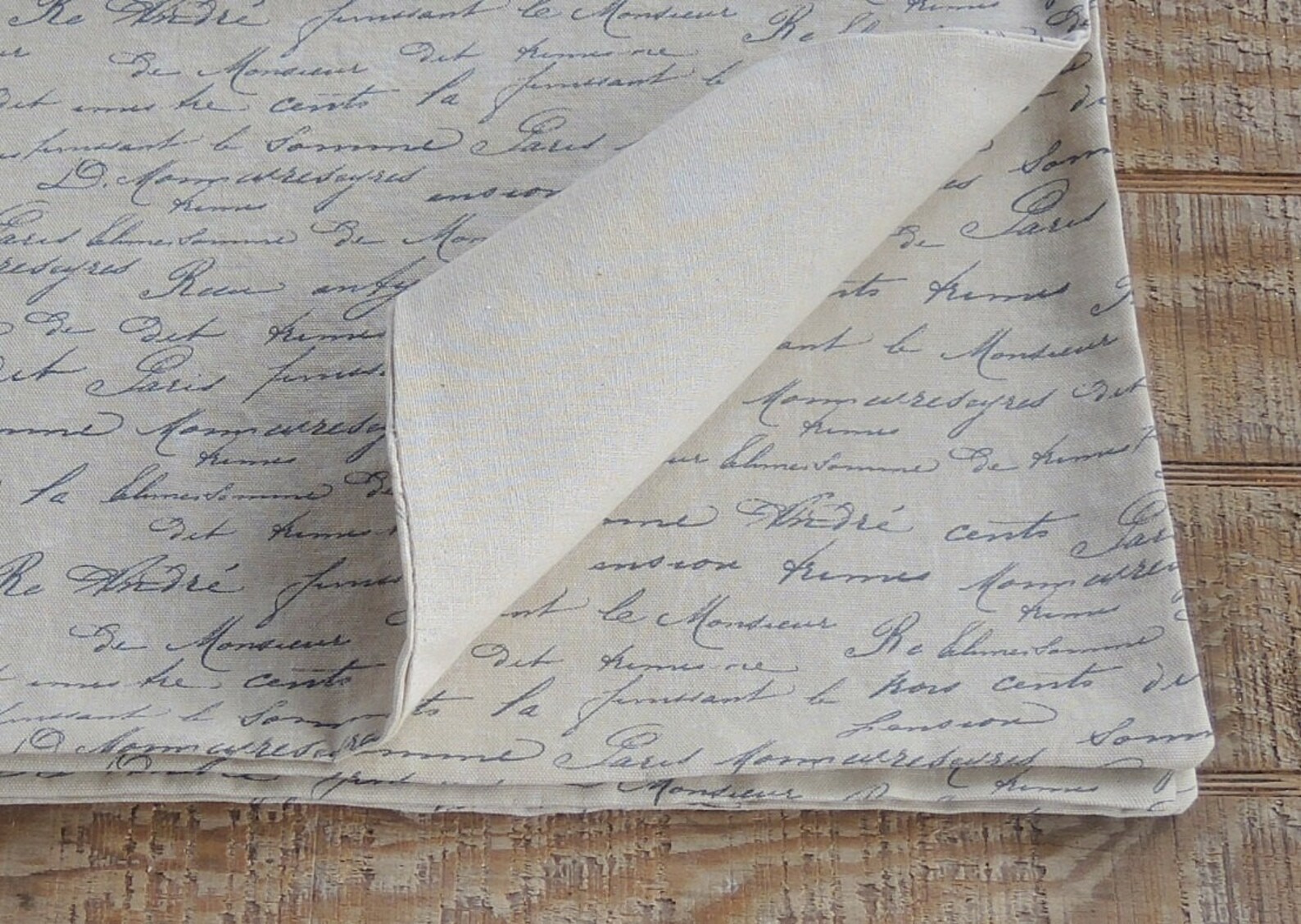 French Script Lined Placemats Set of 4 Modern French Farmhouse, Custom ...