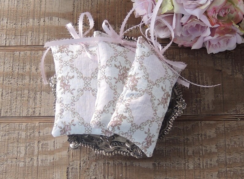 Pink Floral Bridal Hanging Sachets Set of 3 Organic Lavender - Etsy