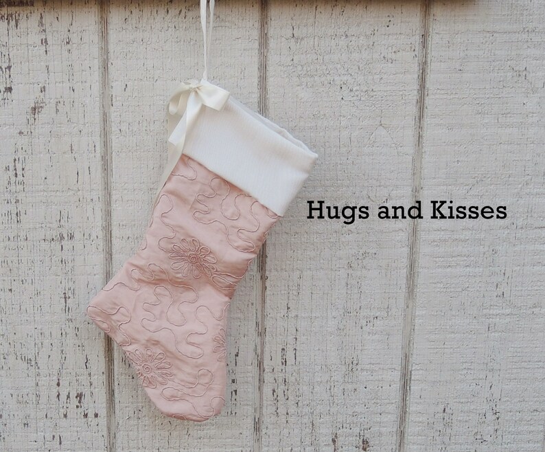 Pink and Cream Stockings Gorgeous Heirloom Christmas Stocking First ...