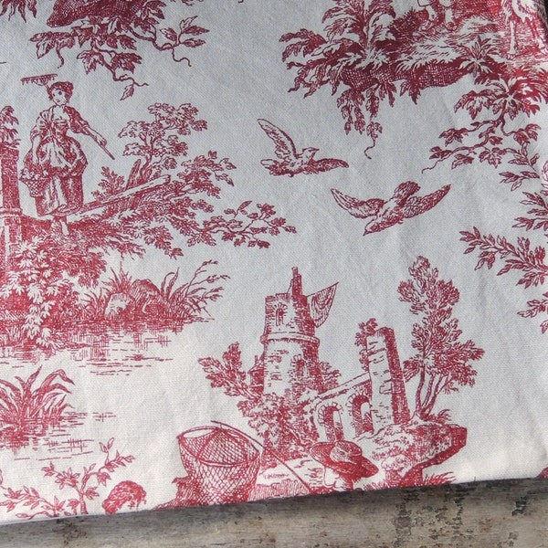Red and White Toile - Etsy