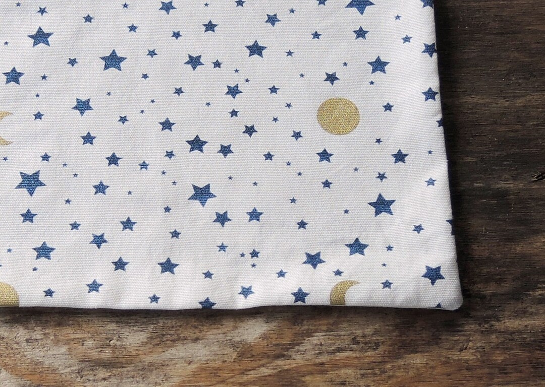 Stars and Moons Constellation Lined Placemats Set of 4 Screenprinted Celestial Table Linens ...