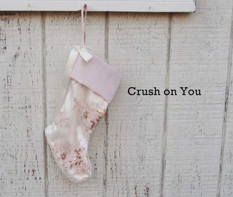 Pink and Cream Stockings Gorgeous Heirloom Christmas Stocking First ...