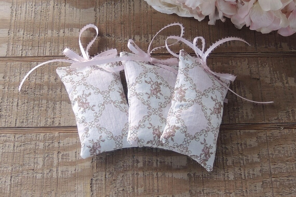 Pink Floral Bridal Hanging Sachets Set of 3 Organic Lavender - Etsy