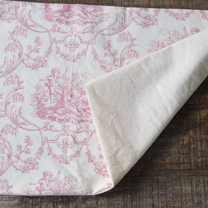 Cream and Pink Toile Table Runner Lined Table Mat Tea Party Linens ...