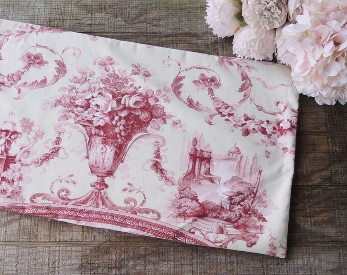 Cream and Rose Pink Pastorale Toile' Lined Table Runner Home Decor ...