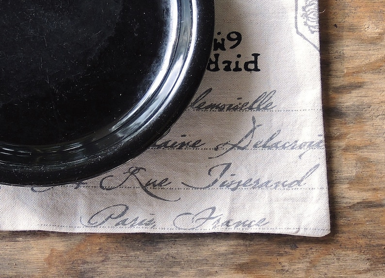 French Script Lined Cotton Placemats Set of 4 Modern French - Etsy