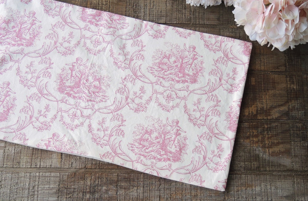 Cream and Pink Toile Table Runner Lined Table Mat Tea Party Linens ...