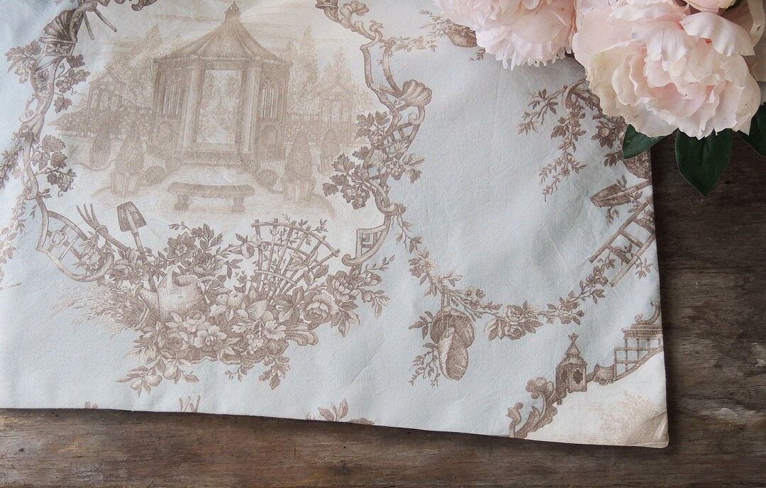 Soft Blue and White Pastorale Toile' Lined Table Runner Home Decor - Etsy
