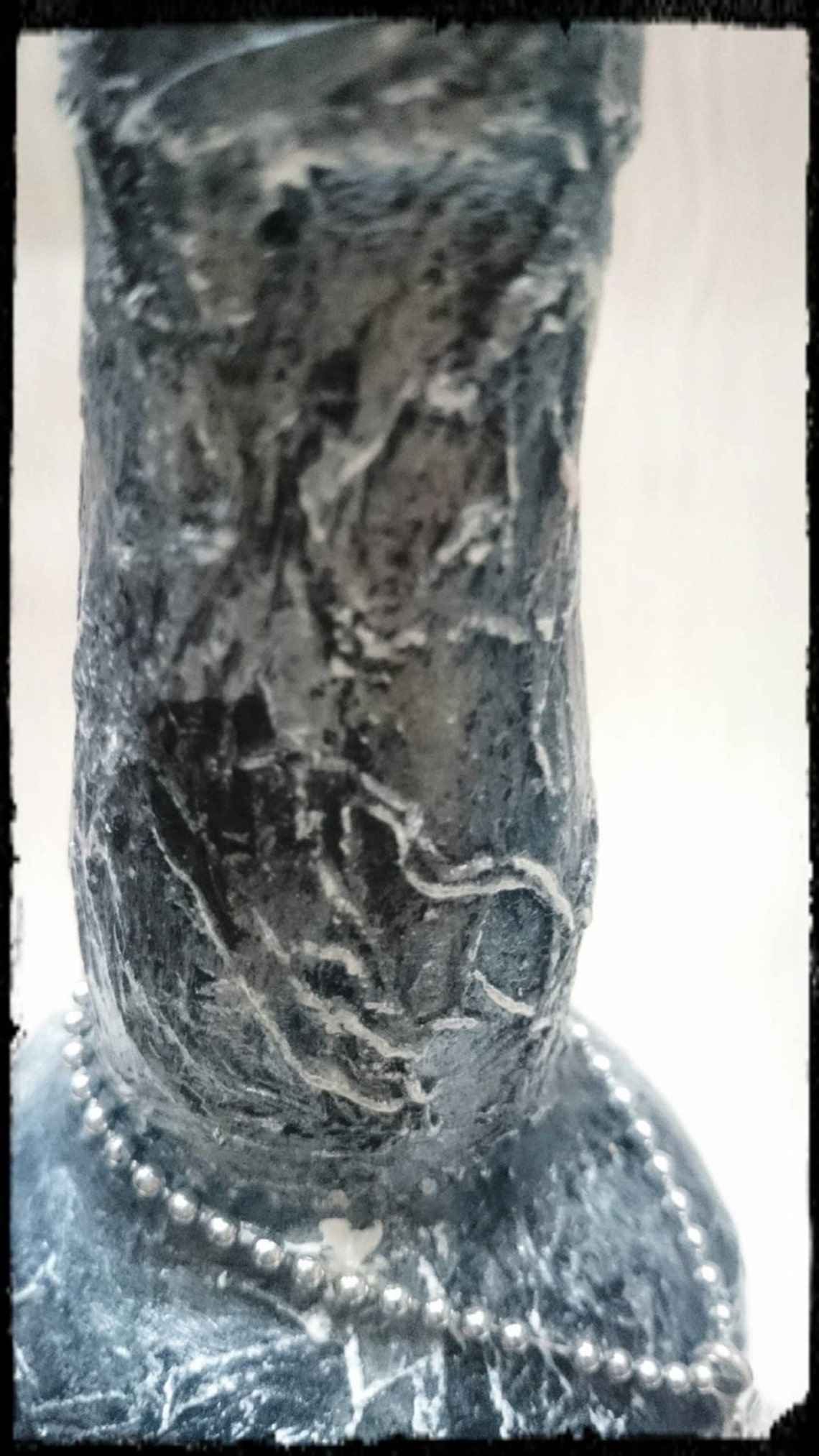 Glass Bottle Laughs in Old Silver With Crystal Stopper,altered Bottle ...