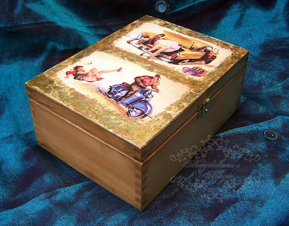 Pin up Girl Wooden Boxgift for Hubbyjewellery Box keepsake | Etsy