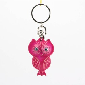 Genuine Handmade Leather Owl Key Chain - Etsy