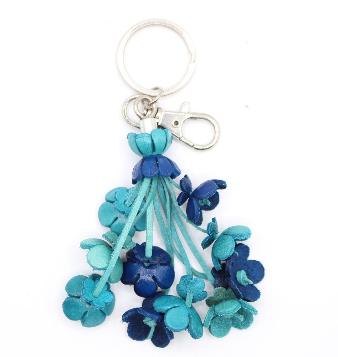 Genuine Handmade Leather Flower Keychain - Etsy