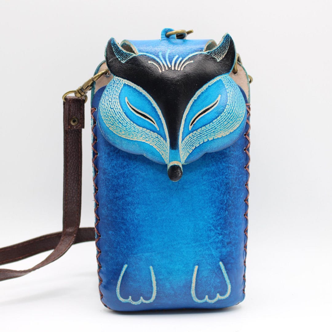 Genuine Handmade Leather Fox Cell Phone Case / Cross-body - Etsy