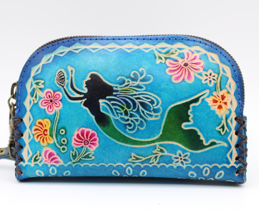 Genuine Handmade Leather Mermaid Wristlet / Coin Purse / Wallet - Etsy