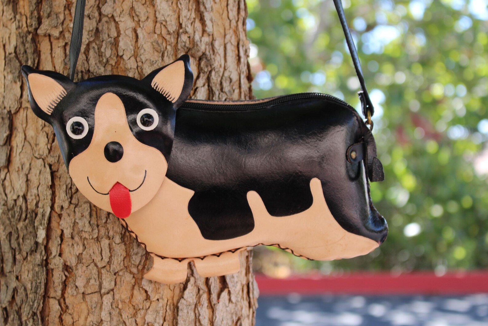 Handmade Leather Corgi Puppy Dog Purse Crossbody Handbag - Etsy
