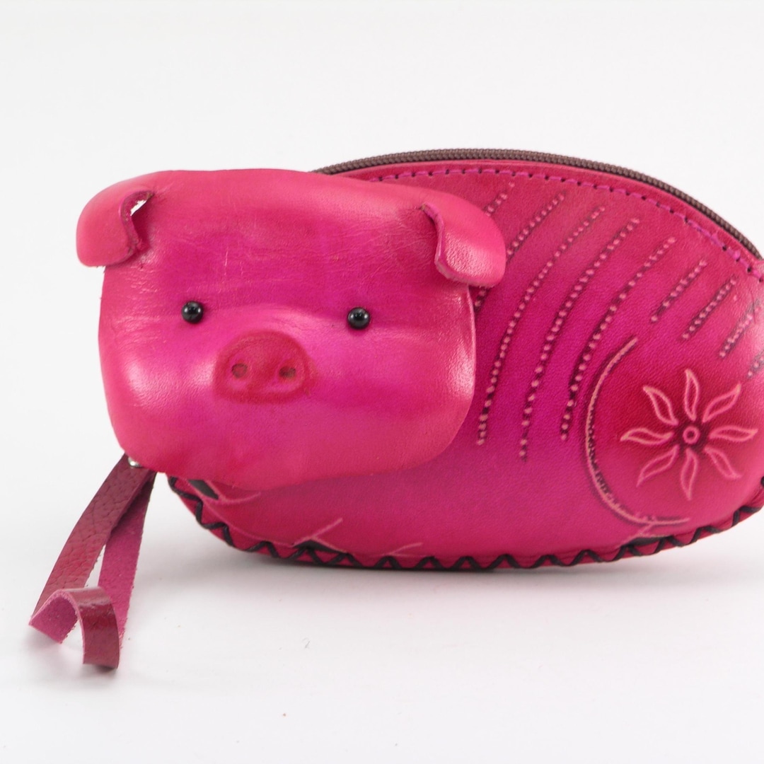 Genuine Handmade Leather Pig Coin Purse - Etsy