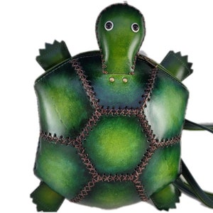 Genuine Leather Handmade Turtle Backpack - Etsy