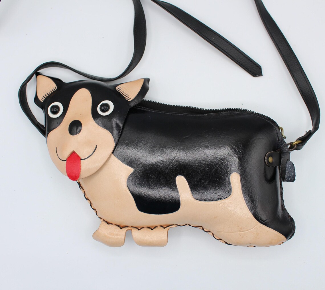 Handmade Leather Corgi Puppy Dog Purse Crossbody Handbag - Etsy