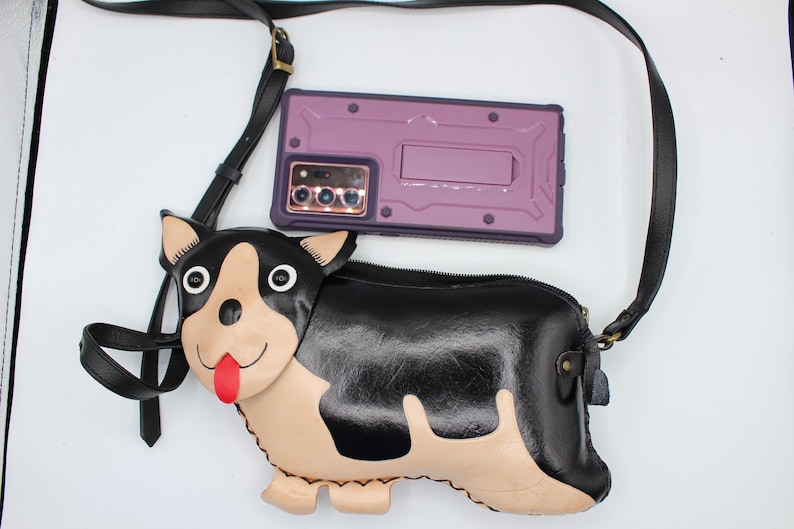 Handmade Leather Corgi Puppy Dog Purse Crossbody Handbag - Etsy