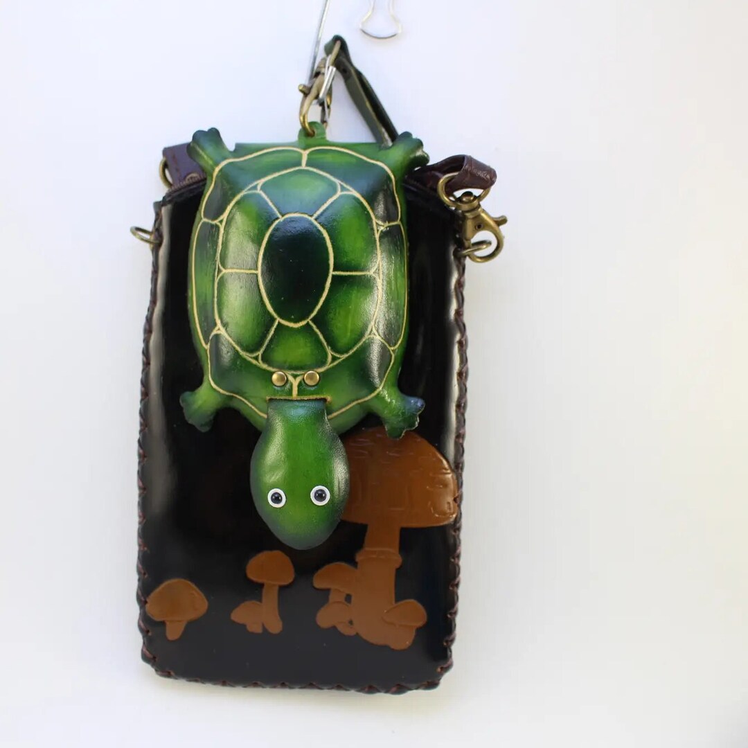 Genuine Handmade Leather Turtle Cell Phone Case - Etsy