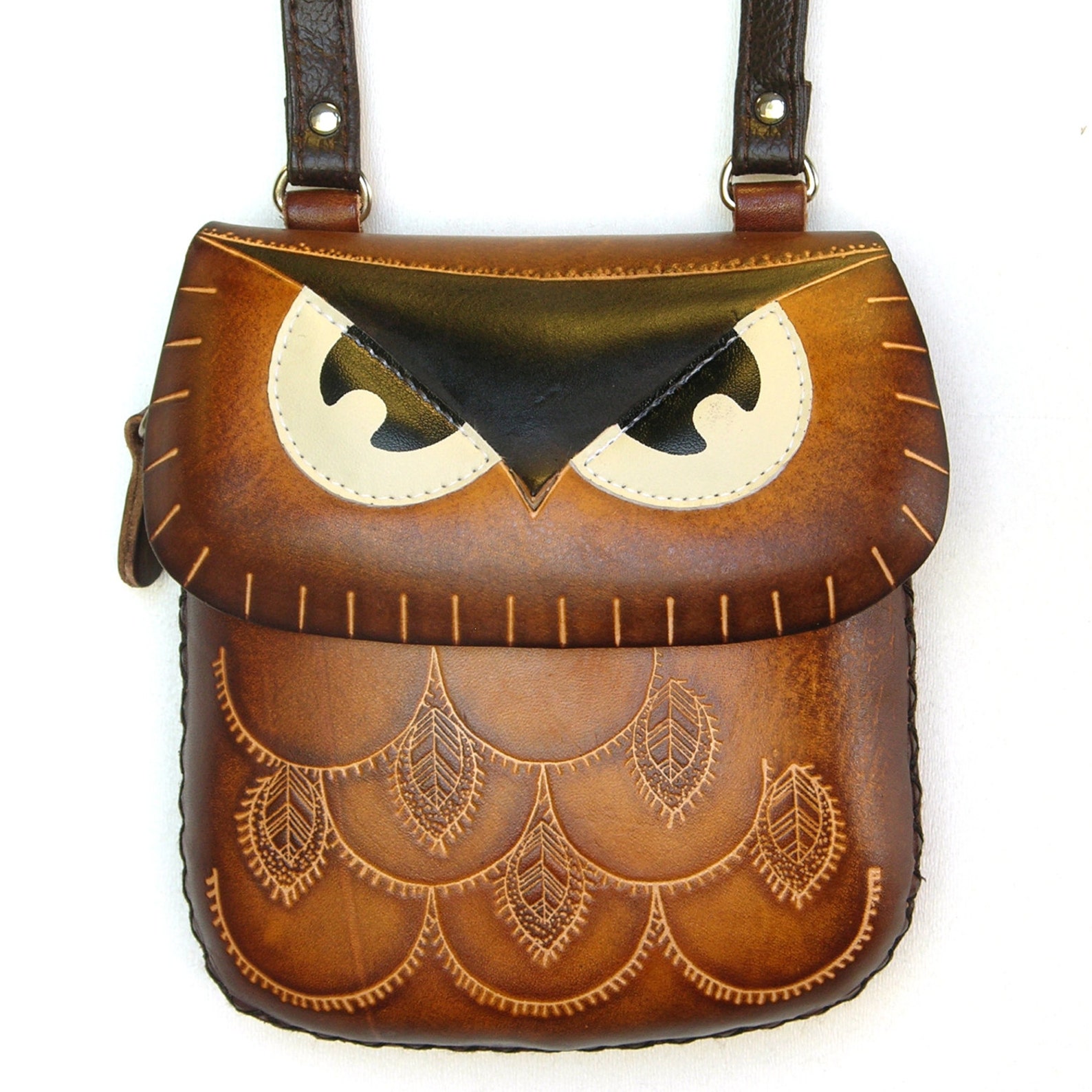 Genuine Leather Owl Pouch Purse Owl Cross Body Bag Owl - Etsy