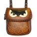 Genuine Leather Owl Pouch Purse Owl Cross Body Bag Owl Handbag Angry ...