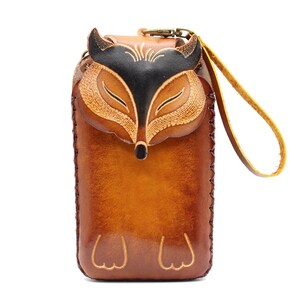 Fox Genuine Handmade Leather Cell Phone Case - Etsy