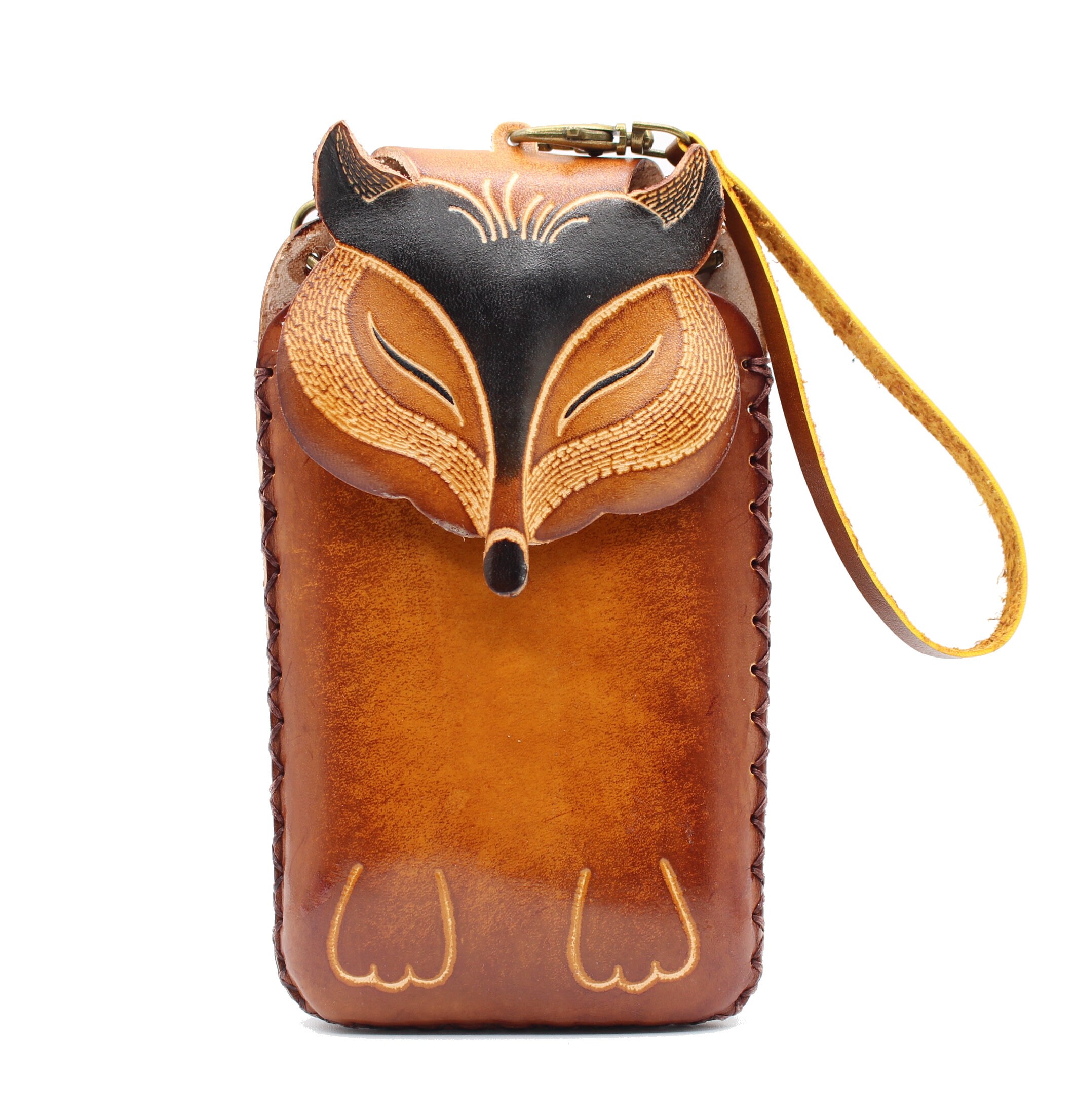 Fox Genuine Handmade Leather Cell Phone Case - Etsy