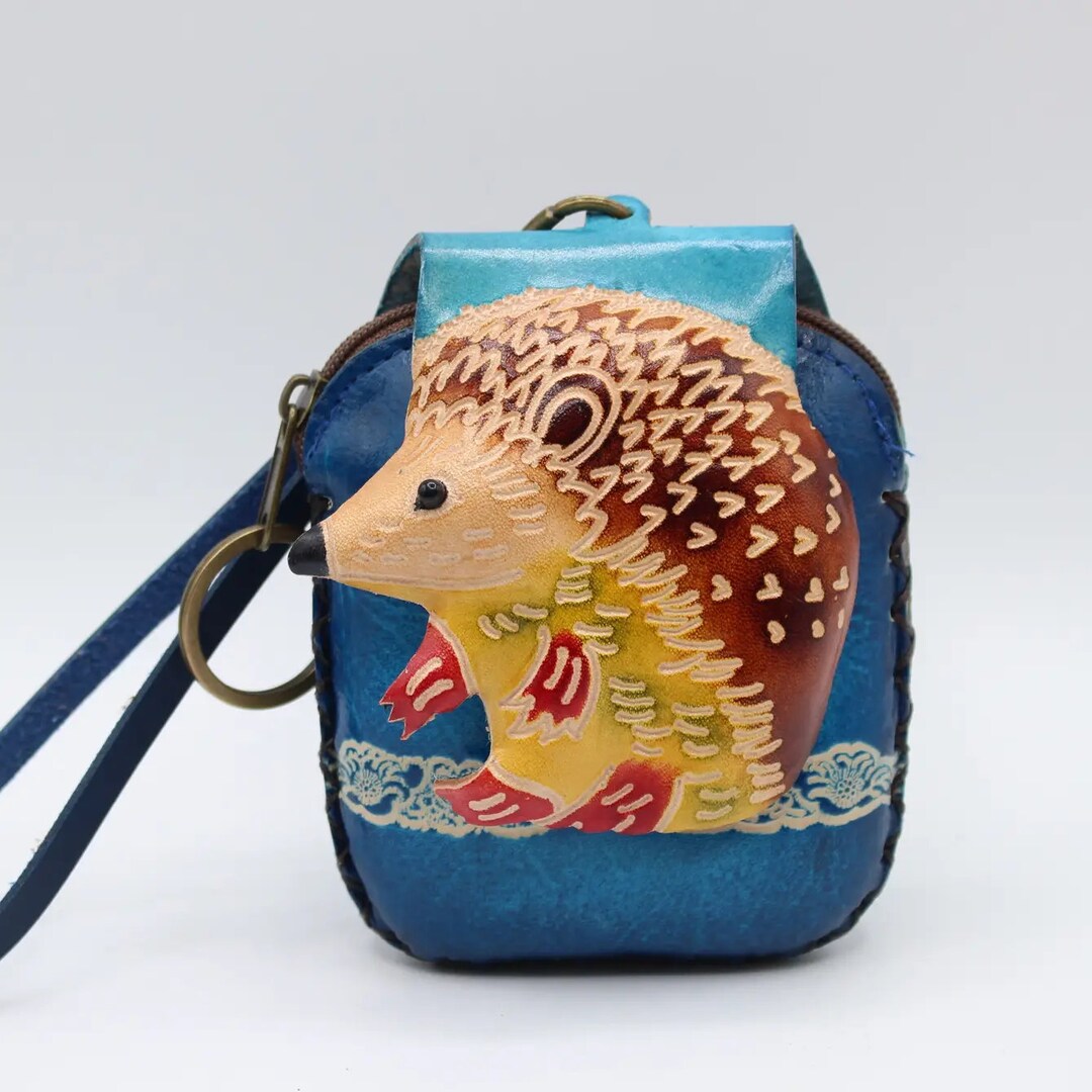 Hedgehog Handmade Leather Coin Purse/wristlet/wallet - Etsy