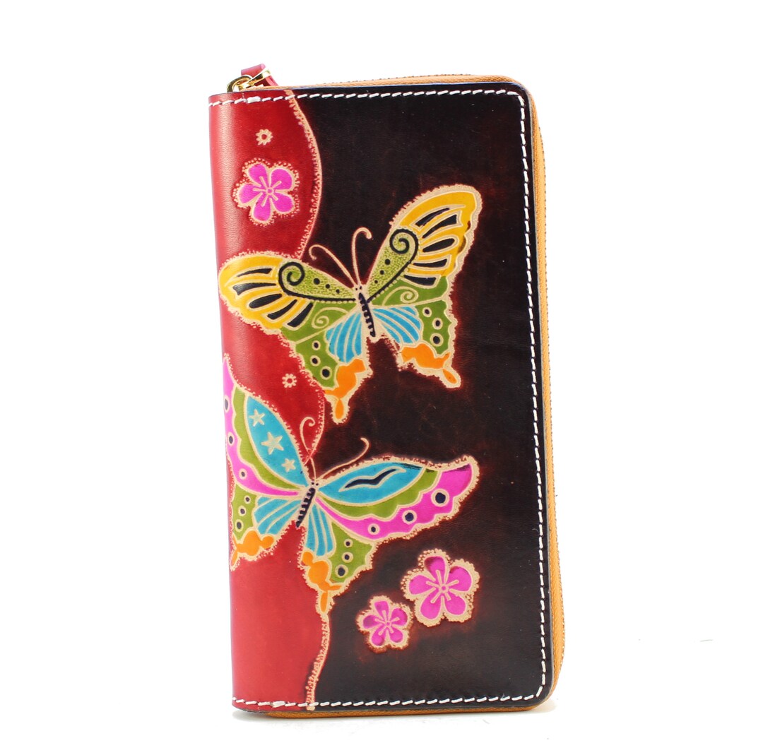 Genuine Handmade Leather Butterfly Wallet - Etsy