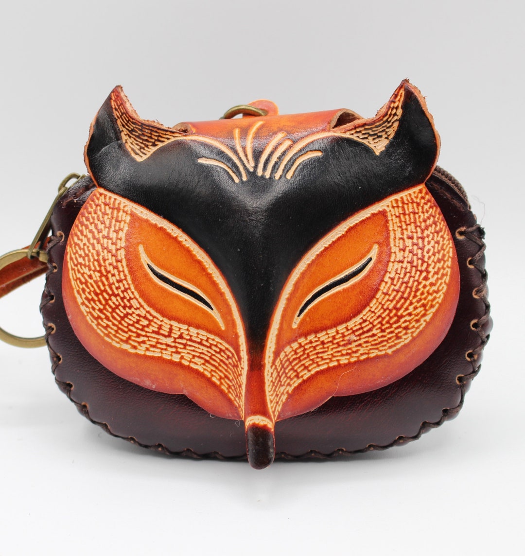 Genuine Leather Fox Wristlet Fox Coin Purse Wallet Fox Face Foxy Loxy ...