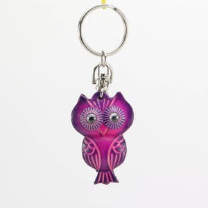 Genuine Handmade Leather Owl Key Chain - Etsy