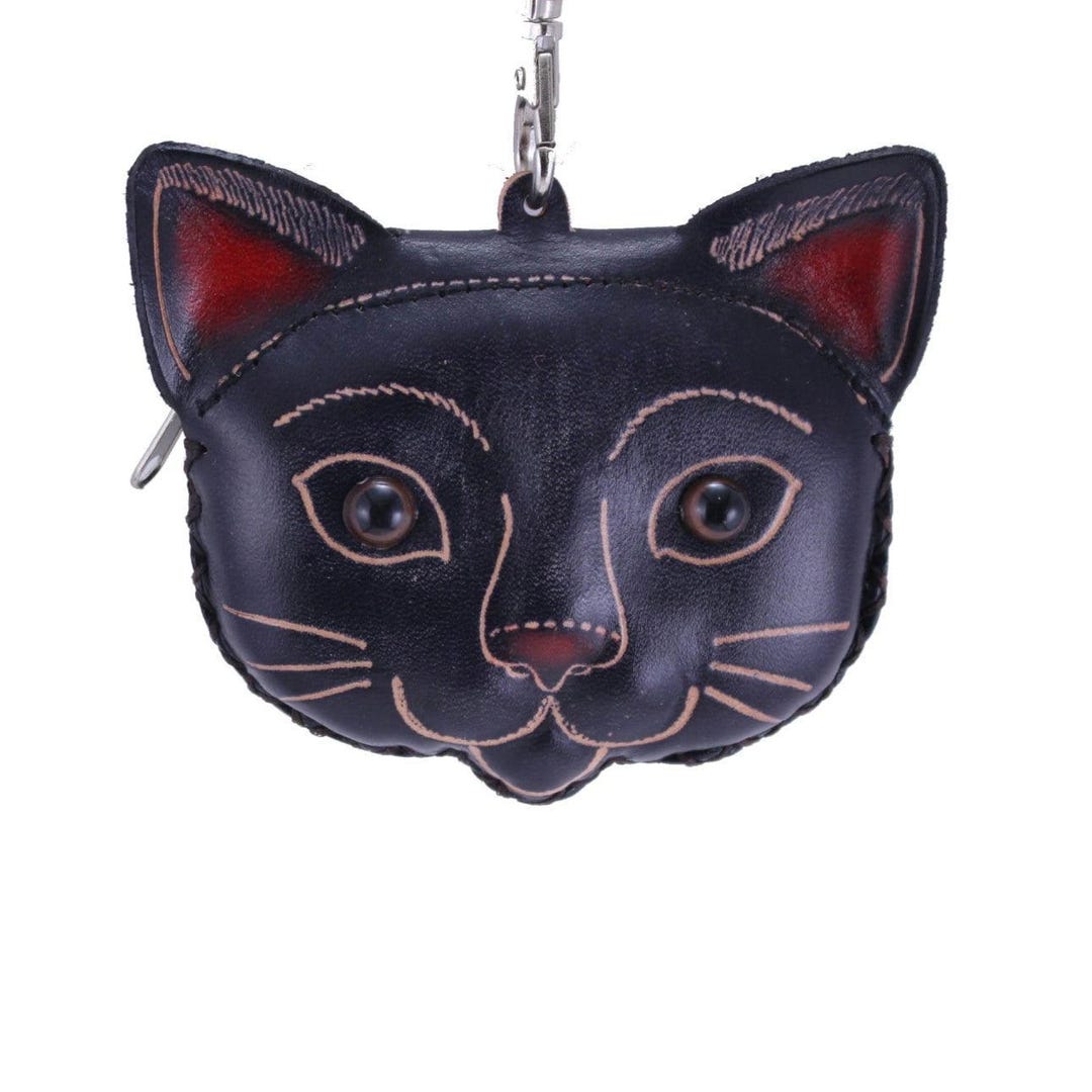 Handmade Leather Black Cat Coin Purse, Mini Animal Bag - Etsy