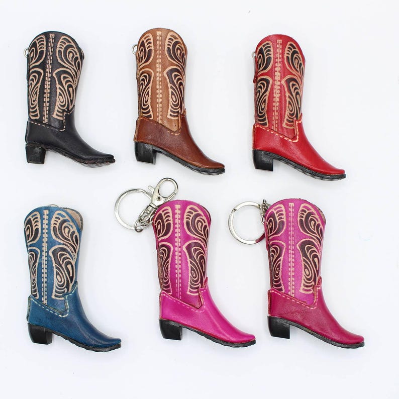 Genuine Handmade Leather Cowboy Boot Ornament - Etsy
