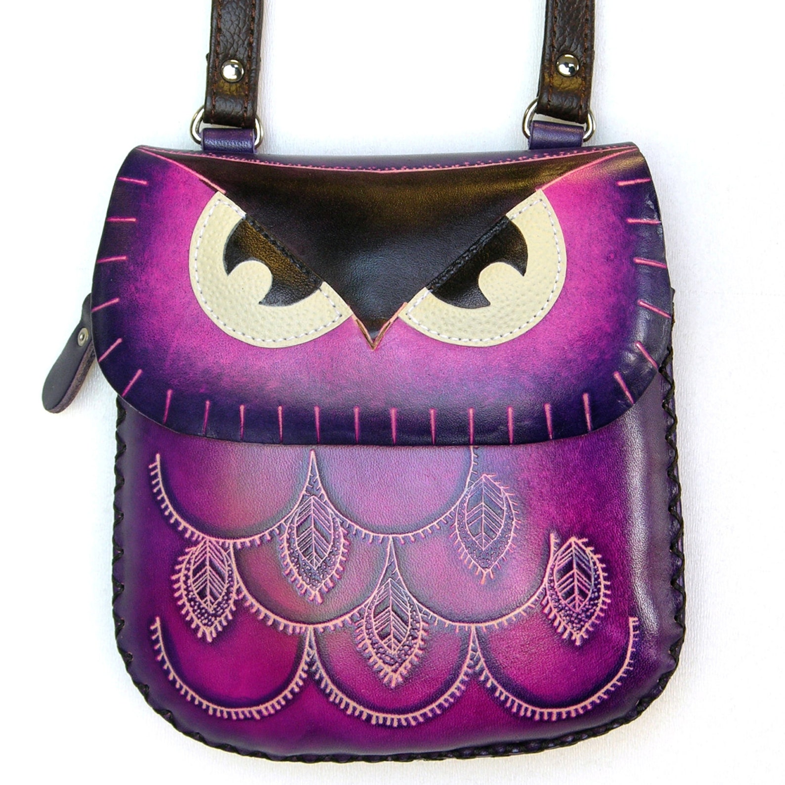 Genuine Leather Owl Pouch Purse Owl Cross Body Bag Owl - Etsy