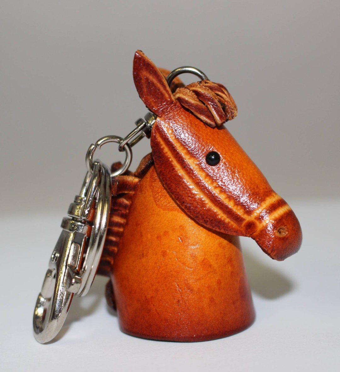 Genuine Handmade Leather Horse Keychain, Cartoon Keychain, Animal Key ...