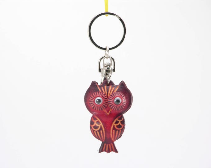 Genuine Handmade Leather Owl Key Chain - Etsy