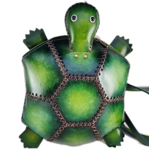 Genuine Leather Handmade Turtle Backpack - Etsy
