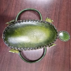 Genuine Handmade Leather Green Turtle Handbag - Etsy