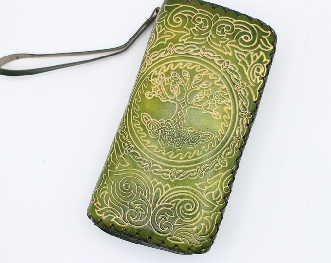 Genuine Handmade Leather Tree of Life Wallet - Etsy