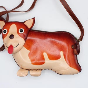 Handmade Leather Corgi Puppy Dog Purse Crossbody Handbag - Etsy