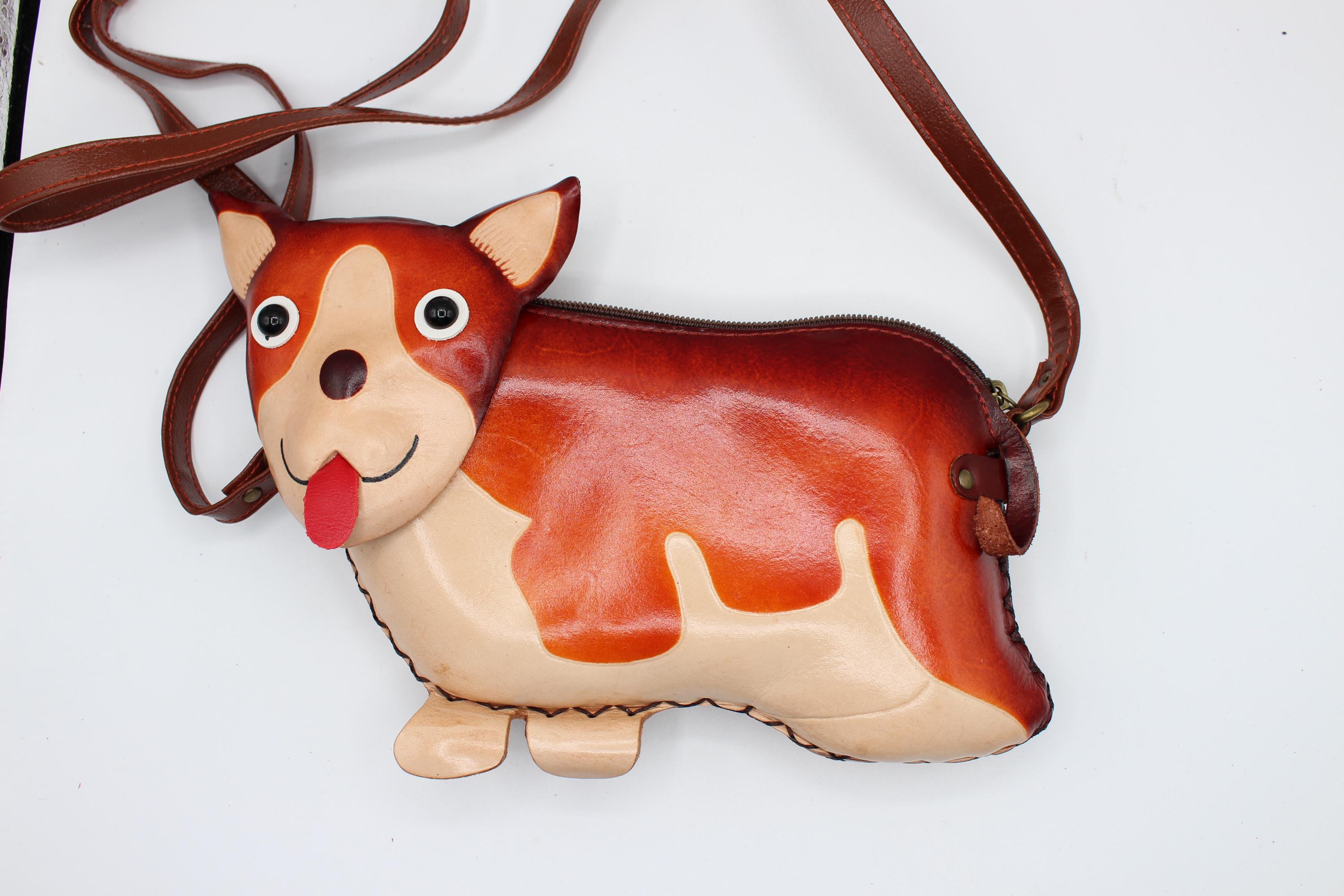 Handmade Leather Corgi Puppy Dog Purse Crossbody Handbag - Etsy