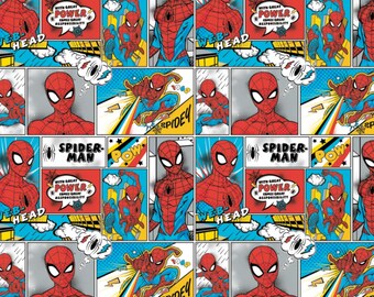 Spiderman Flannel Fabric - Etsy