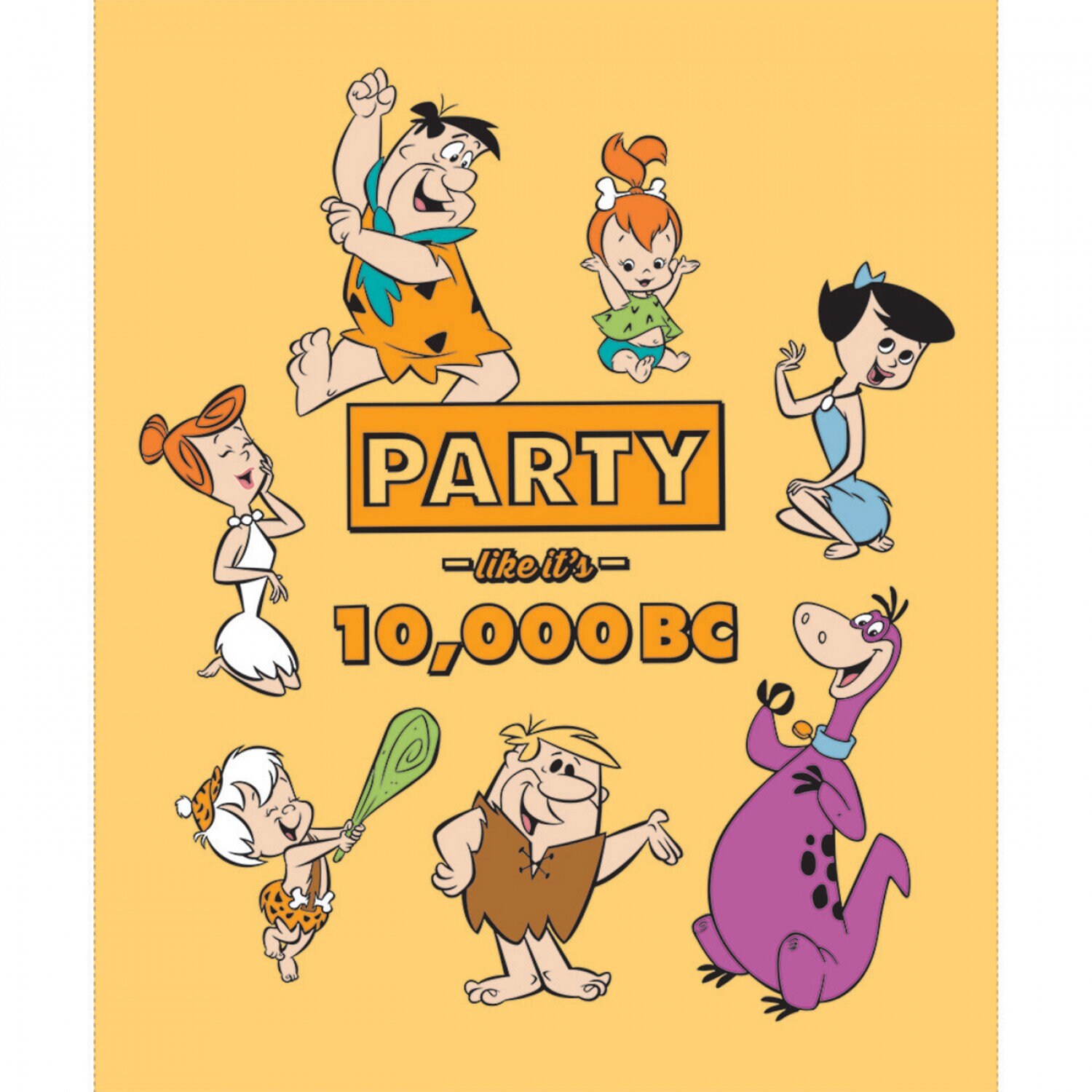 Flintstones Fabric Fred & Barney in Orange From Camelot 100% Premium ...