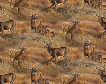 Deer Cotton Fabric | Etsy