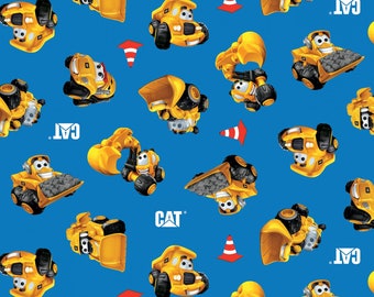 Cat Building Crew Fabric - Etsy
