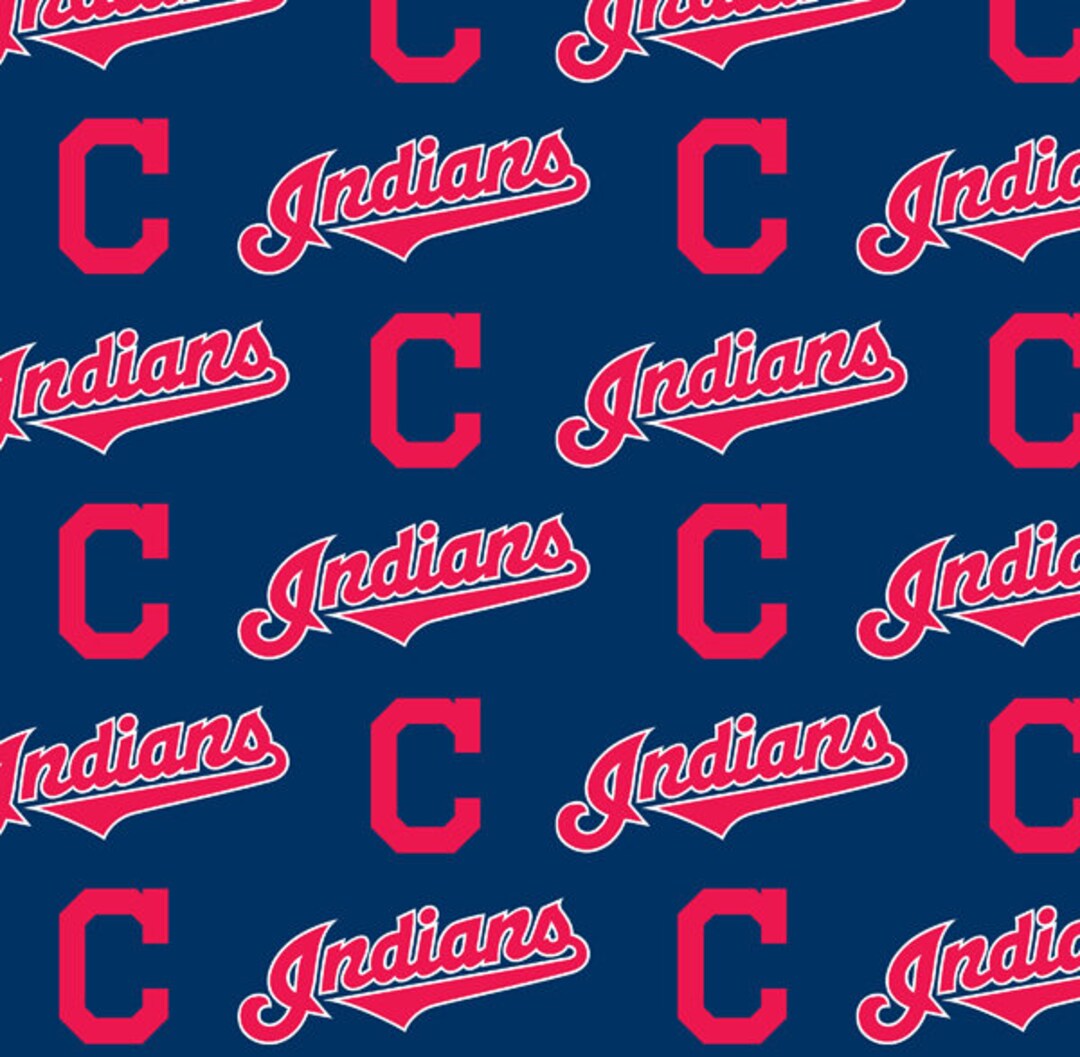 Cleveland Indians Fabric Baseball MLB Fabric 58 Wide by - Etsy