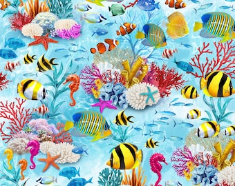 Tropical Fish Fabric | Etsy