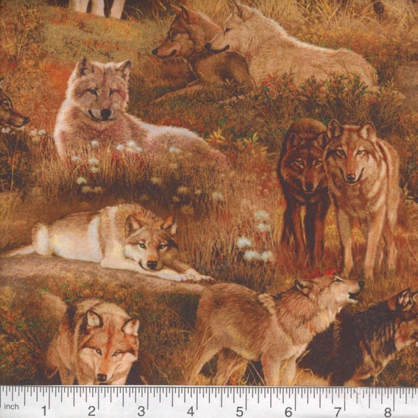 Wolf Cotton Fabric - Etsy